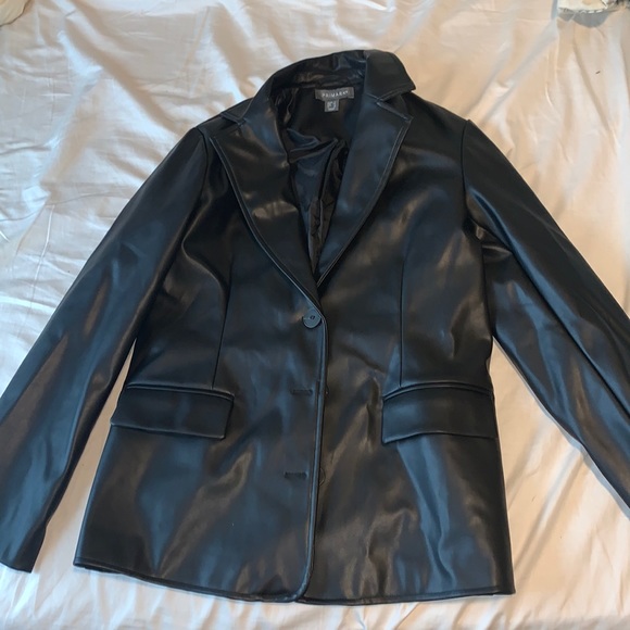 H&M | Jackets & Coats | Black Faux Leather Jacket | Poshmark